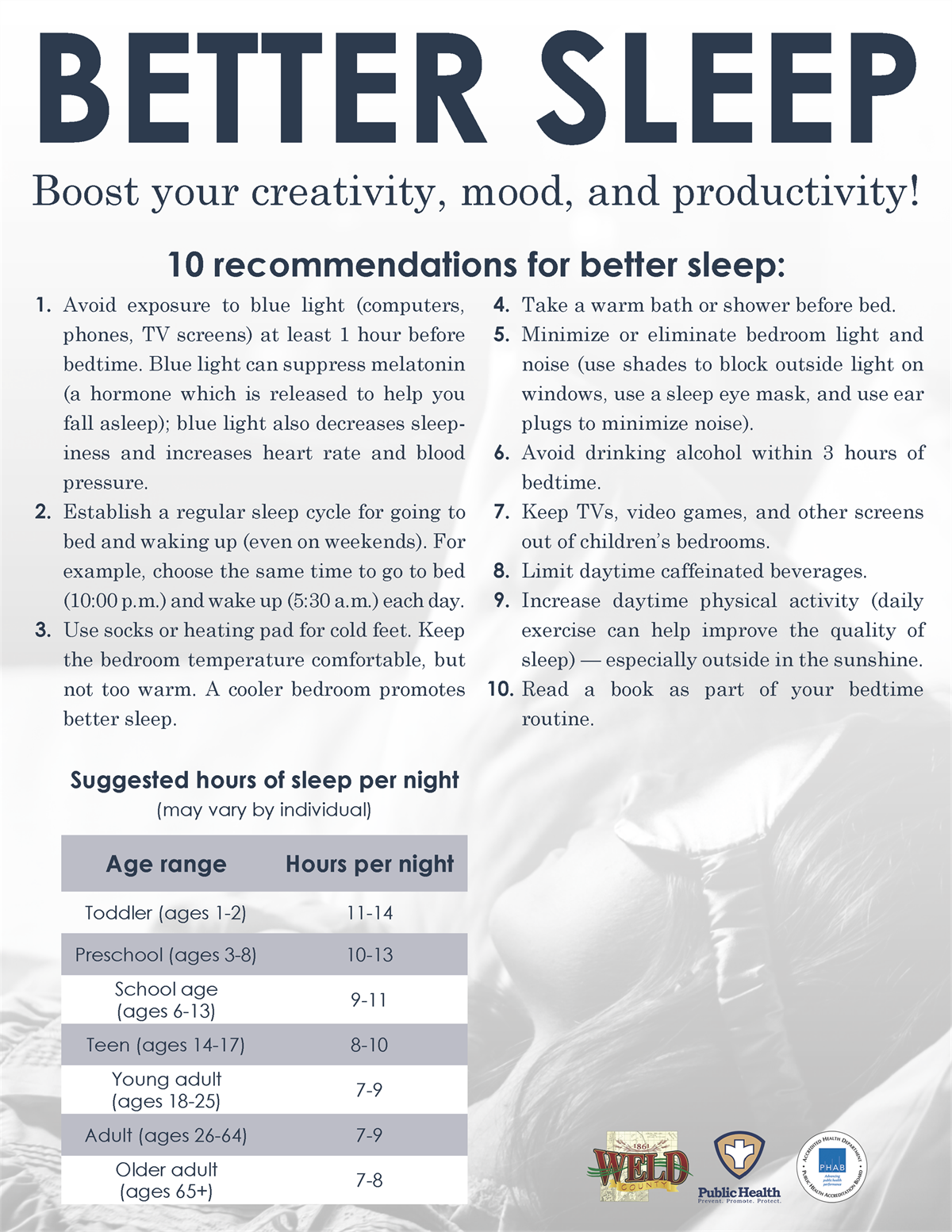 Sleep: The key to maintaining wellness – Weld County